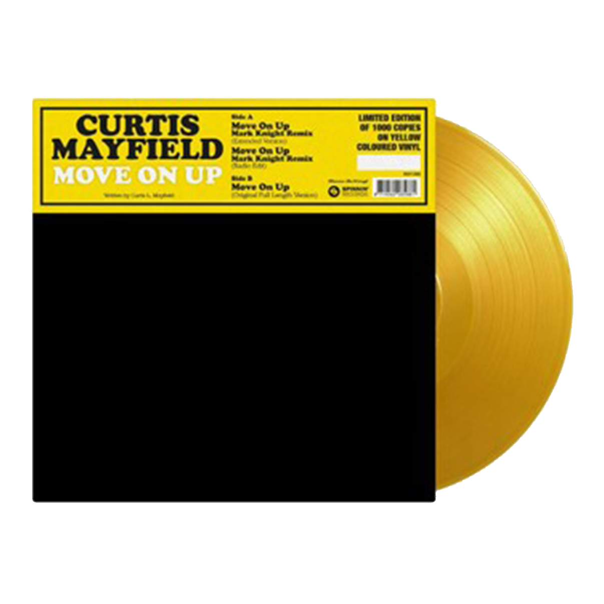 Curtis Mayfield - Move On Up: Limited Yellow Vinyl 12" Single - Recordstore