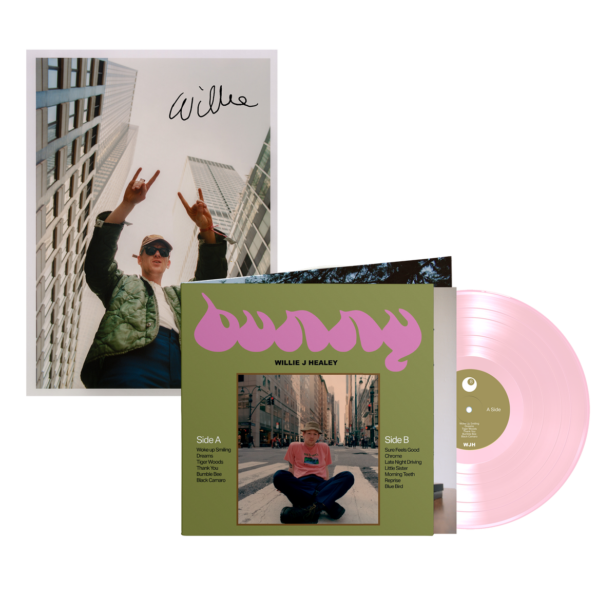 Willie J Healey - Bunny: Limited Pink Vinyl LP + Signed Print - Recordstore